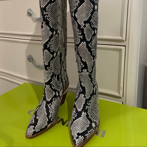 Gianni Bini | Shoes | Gianni Bini Danitza Snake Skin Tall Leather Boots ...